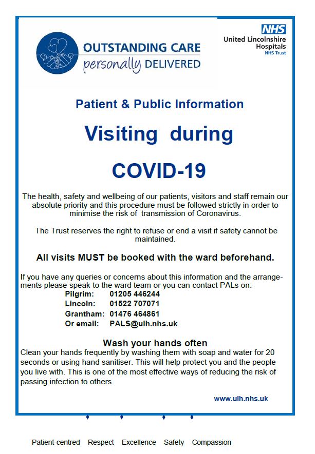 Patient visiting guidance leaflet - United Lincolnshire Hospitals
