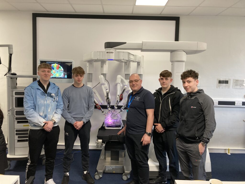Robot demo students Lincoln College - United Lincolnshire Hospitals